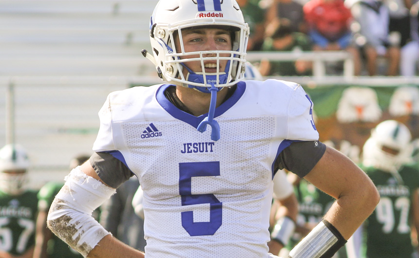 High Fives for Football: Jays Win Battle of the Birds, 34-3 | Jesuit ...