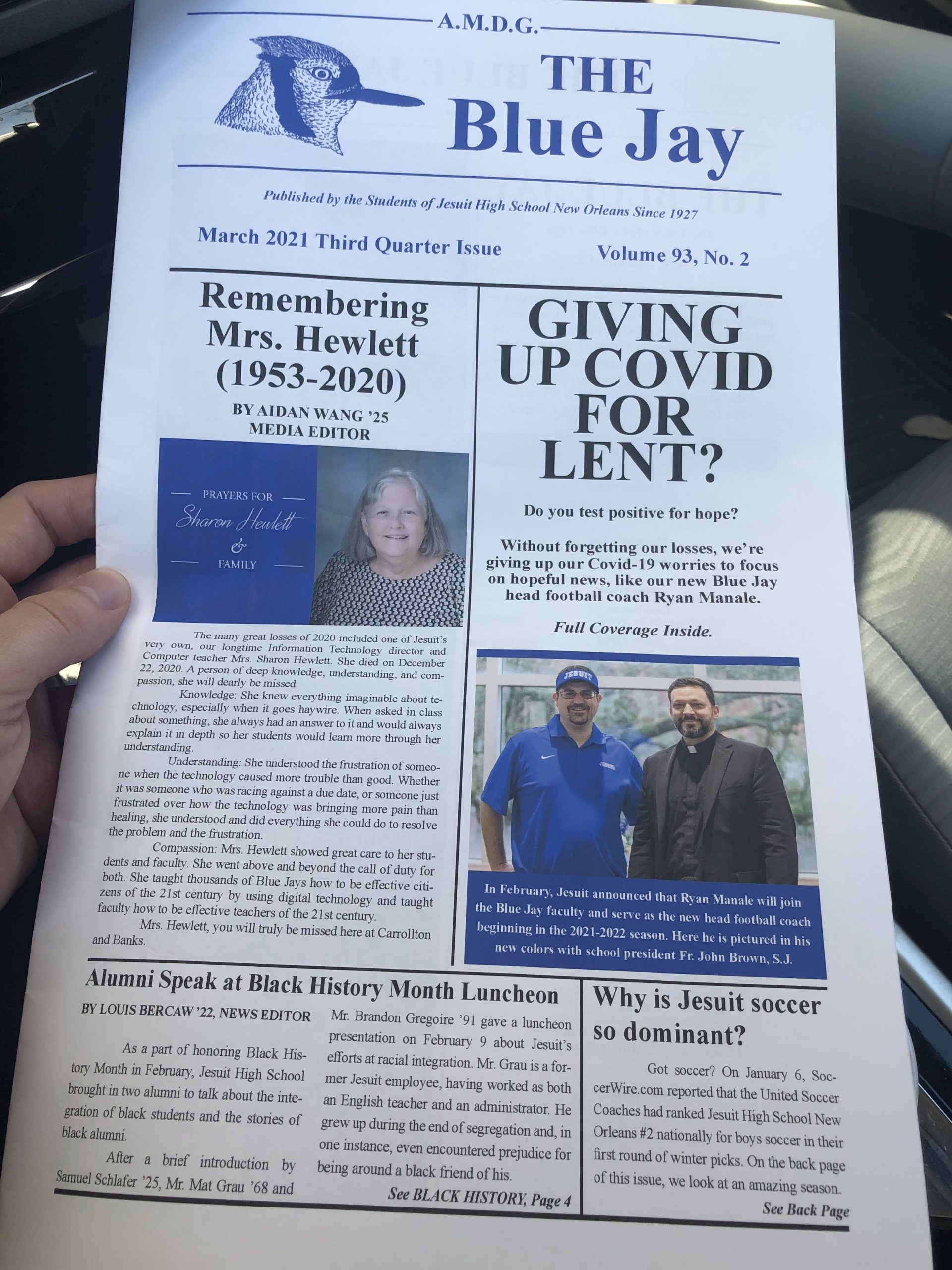 Blue Jay newspaper Vol. 93, Issue 2, March 2021 (PDF) | Jesuit High ...