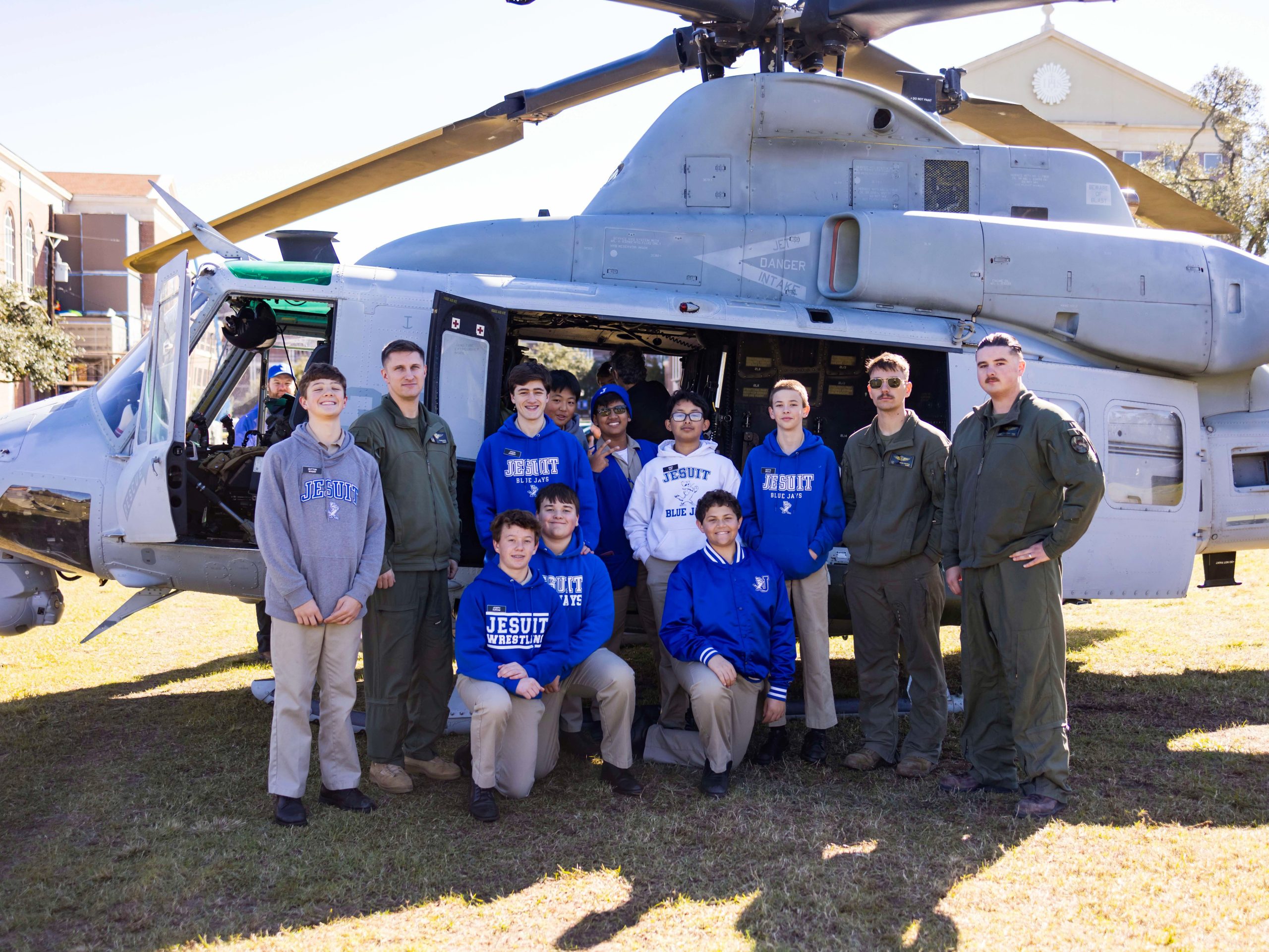 Marine Helicopters Touch Down on Will Clark Field | Jesuit High School ...
